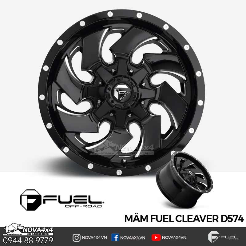 Mâm Fuel 18 One Piece Cleaver D573 - Mâm độ Offroad
