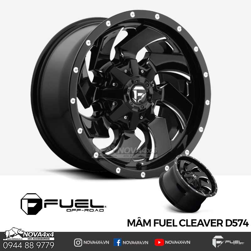 Mâm Fuel 18 One Piece Cleaver D573 - Mâm độ Offroad