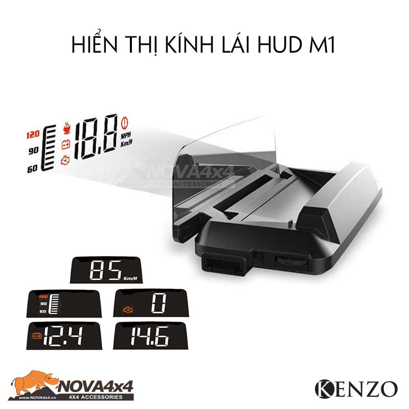 Hiển thị thông tin lên kính lái HUD Kenzo M1 - Loại gương lật