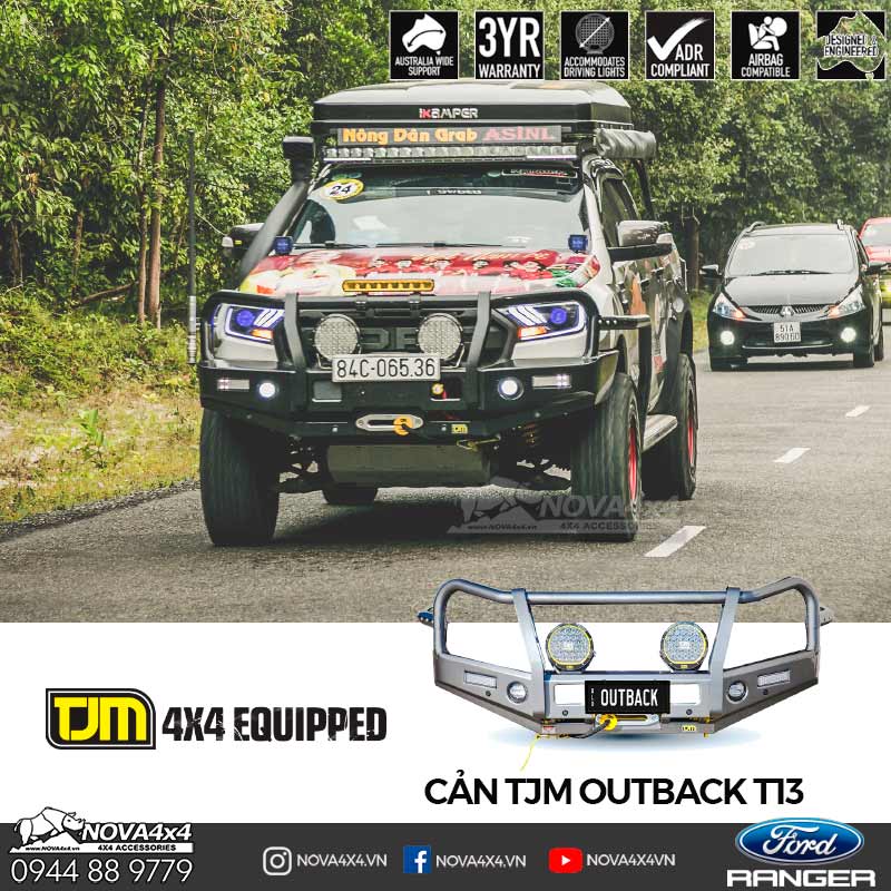Cản TJM Outback Bull Bar cho Ford Ranger & Ford Everest