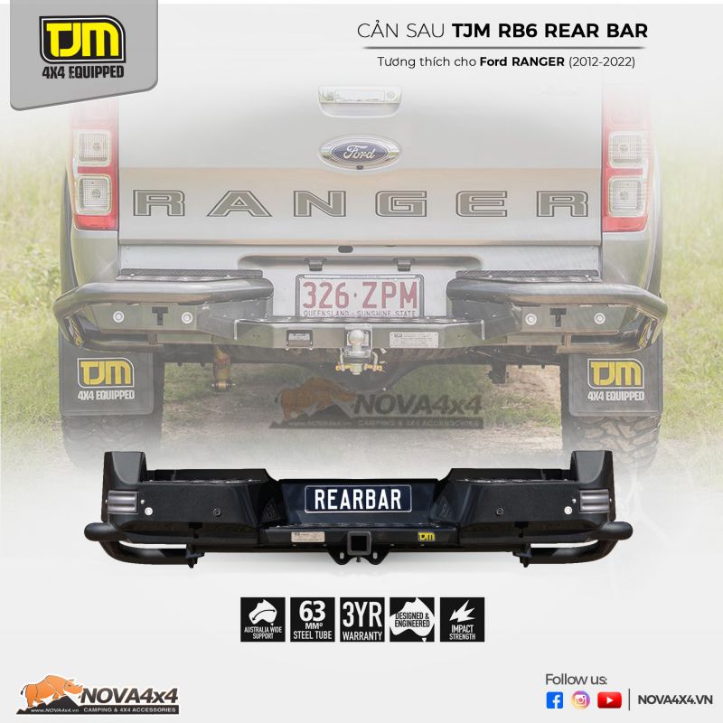 Cản TJM Outback Bull Bar cho Ford Ranger & Ford Everest