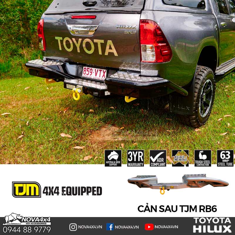 Cản sau TJM cho Toyota Hilux | TJM RB6 Rear Step Towbar
