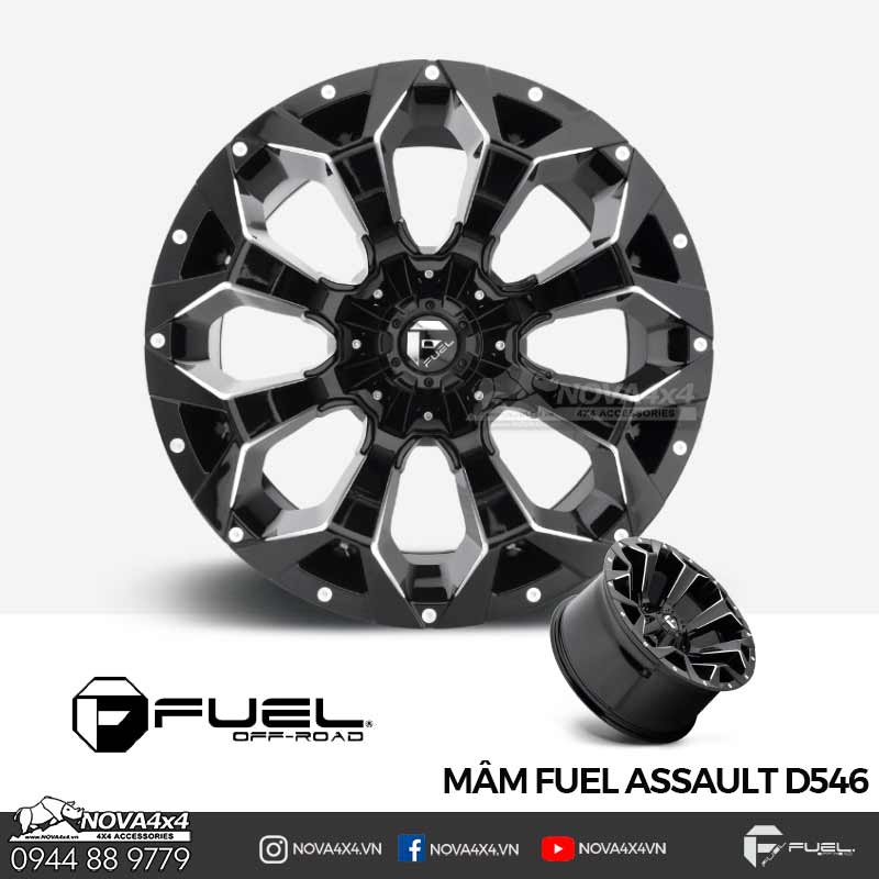 Mâm Fuel Assault D546 - Mâm 17" cho xe bán tải & SUV