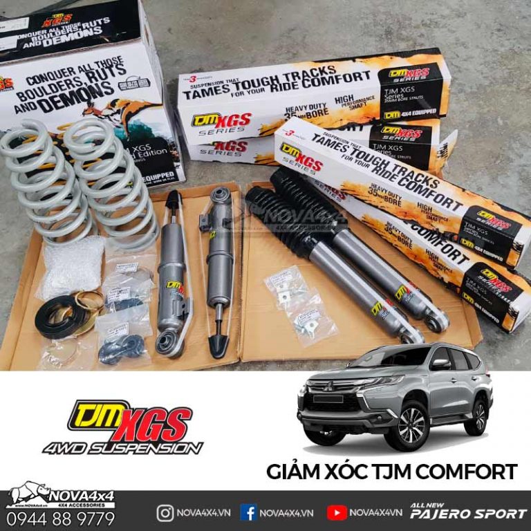 Bộ Phuộc TJM XGS Comfort Option - Giảm xóc Pajero Sport êm ái nhất