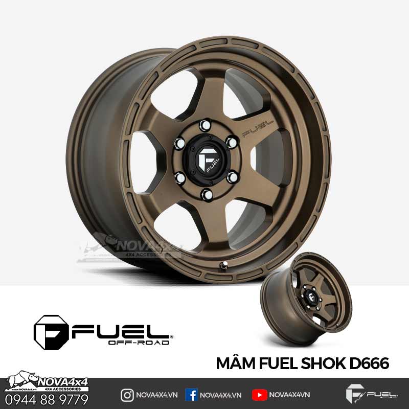 La zăng Fuel Shok D666 - Mâm độ hàng đầu từ Hoa Kỳ