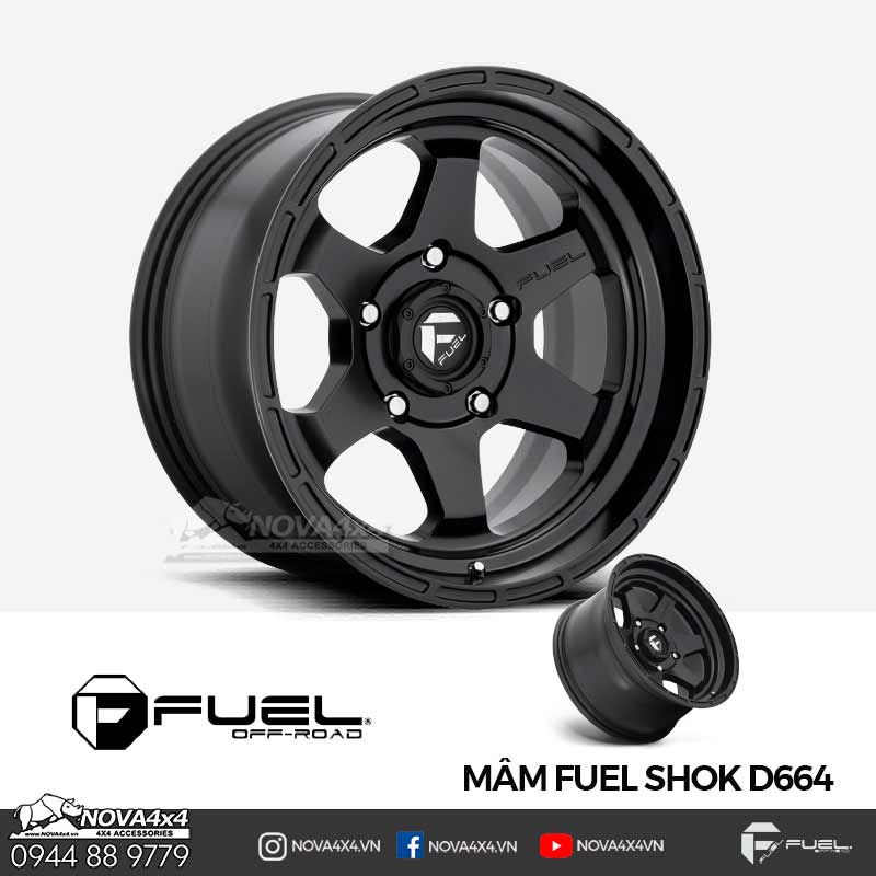 Vành độ Fuel Shok D664 - Hầm hố - Cá tính - Phong cách cho xe bán tải