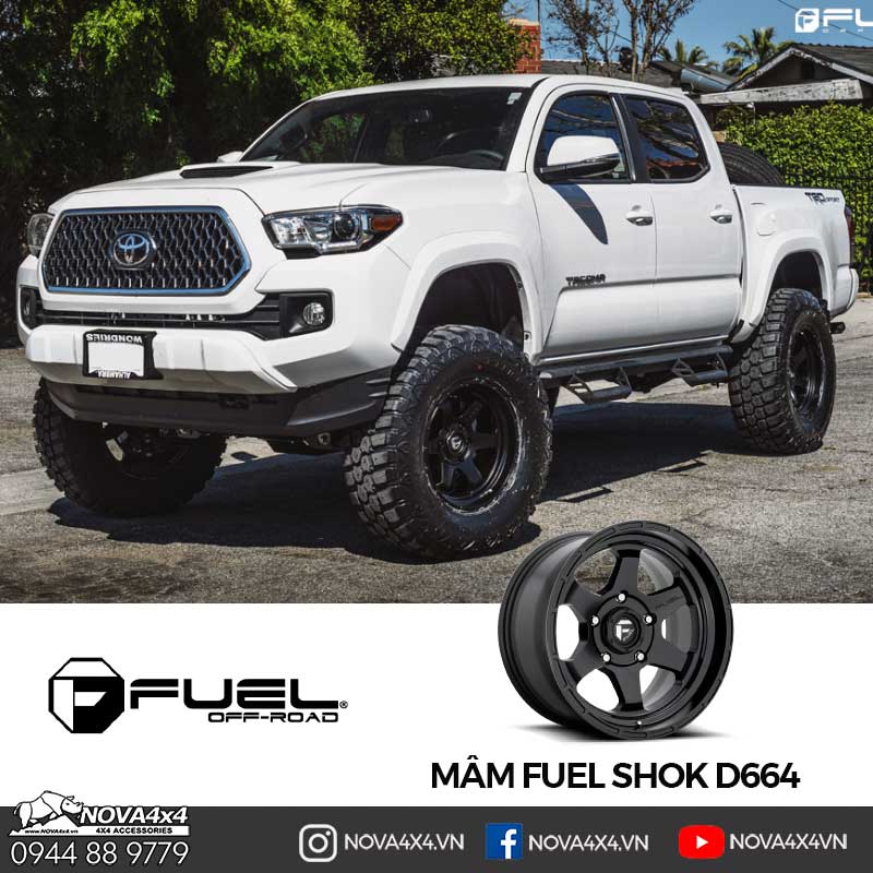 Vành độ Fuel Shok D664 - Hầm hố - Cá tính - Phong cách cho xe bán tải