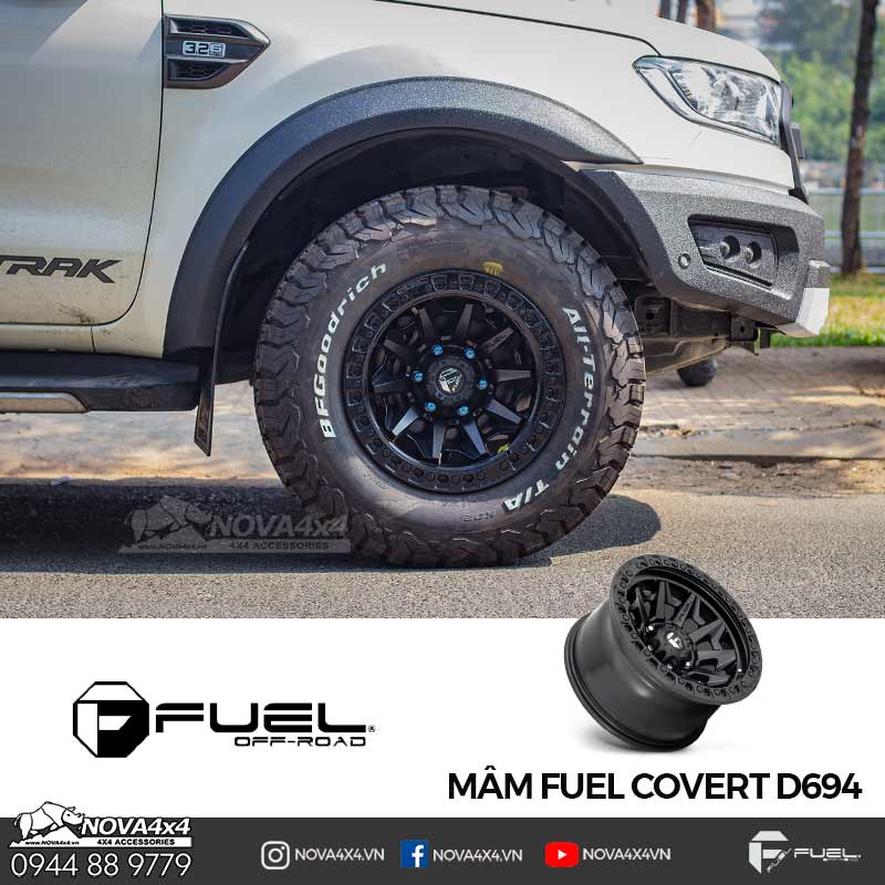 Fuel D694 - Mâm độ xe bán tải Ford Ranger Raptor - Everest - Hilux 2019
