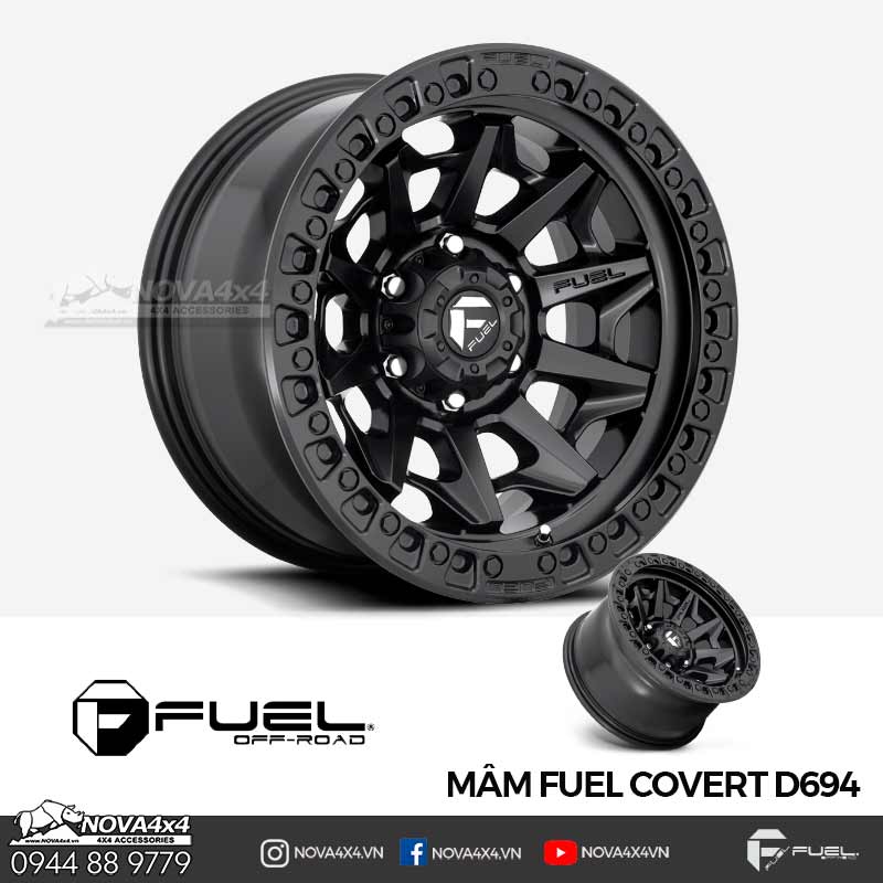 Fuel D694 - Mâm độ xe bán tải Ford Ranger Raptor - Everest - Hilux 2019