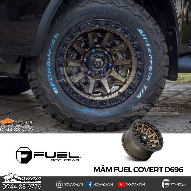 Mâm độ 18 inch Fuel Covert D696 - Tô điểm sự cá tính cho xế cưng