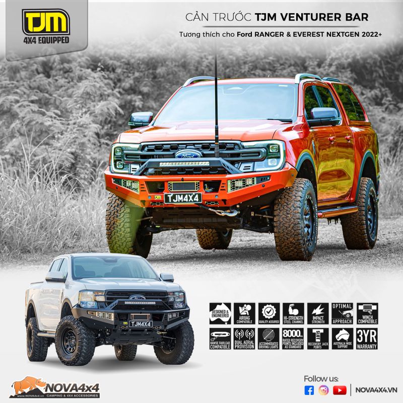 Cản TJM Venturer Bar màn nâng cấp hoàn hảo cho Ranger Next-Gen