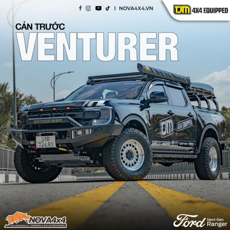 Cản trước TJM Venturer Bar Black Steel cho Ford Ranger Next-Gen 2023