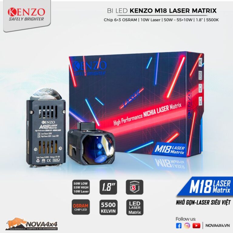 Bi LED Kenzo M18 LASER Matrix | Nhỏ gọn - Siêu việt - Nova4x4