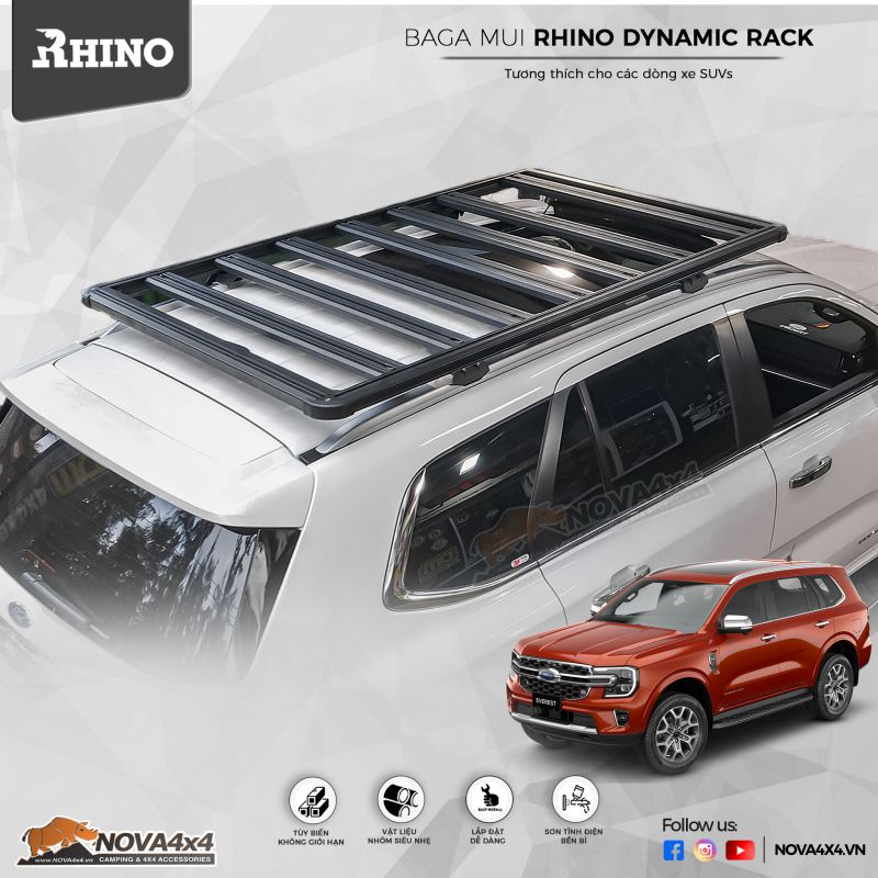 Lắp đặt Baga Rhino Dynamic cho Ford Everest WildTrak 2023