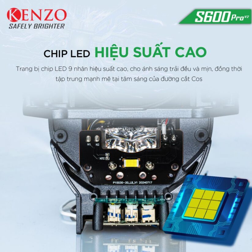 Bi Led hiệu suất cao Kenzo S600 Pro V2 - Chống bụi và nước - Nova4x4
