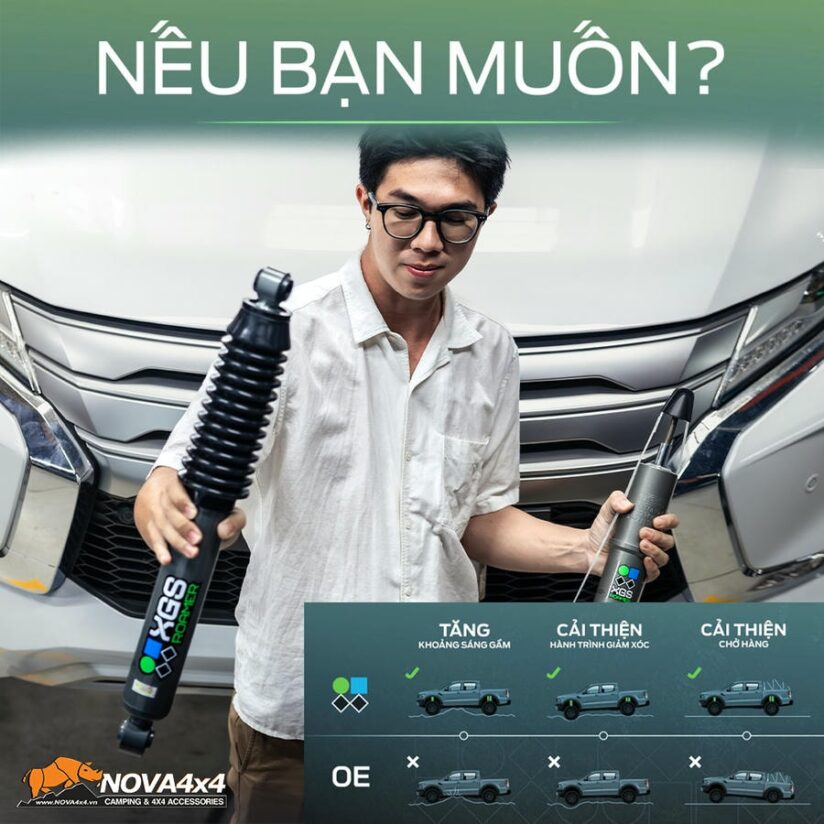 Sẵn sàng chinh phục mọi cung đường với giảm xóc cho Pajero Sport